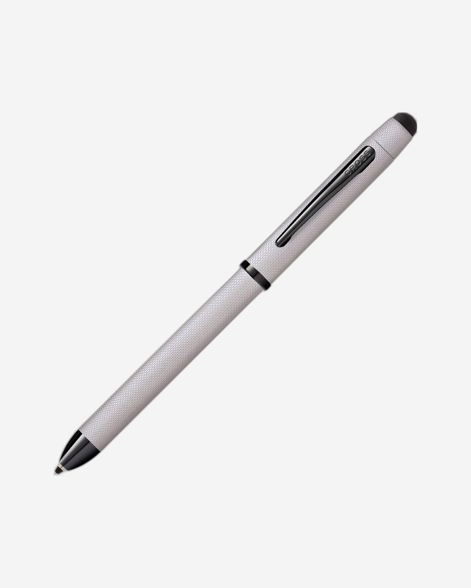 Cross Tech3+ Multi Function Pen. Brushed Chrome With Engraved Engine-Turned Diamond-Pattern ...