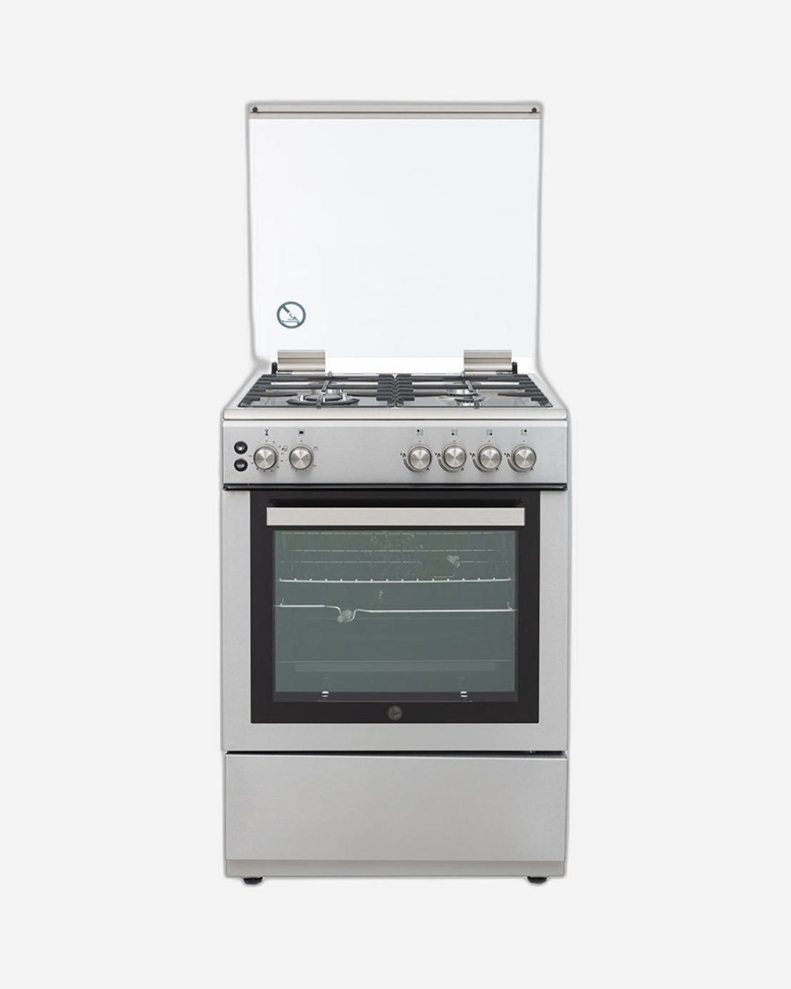 Hoover 60x60 Gas Cooker - 4 Burners, Full Gas Oven & Grill, Rotisserie