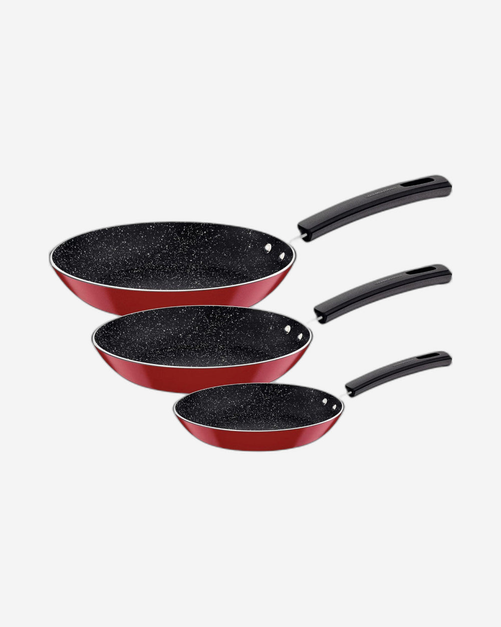 Tramontina Brazil Chelsea 3 Pieces Black Aluminum Frying Pan Set with