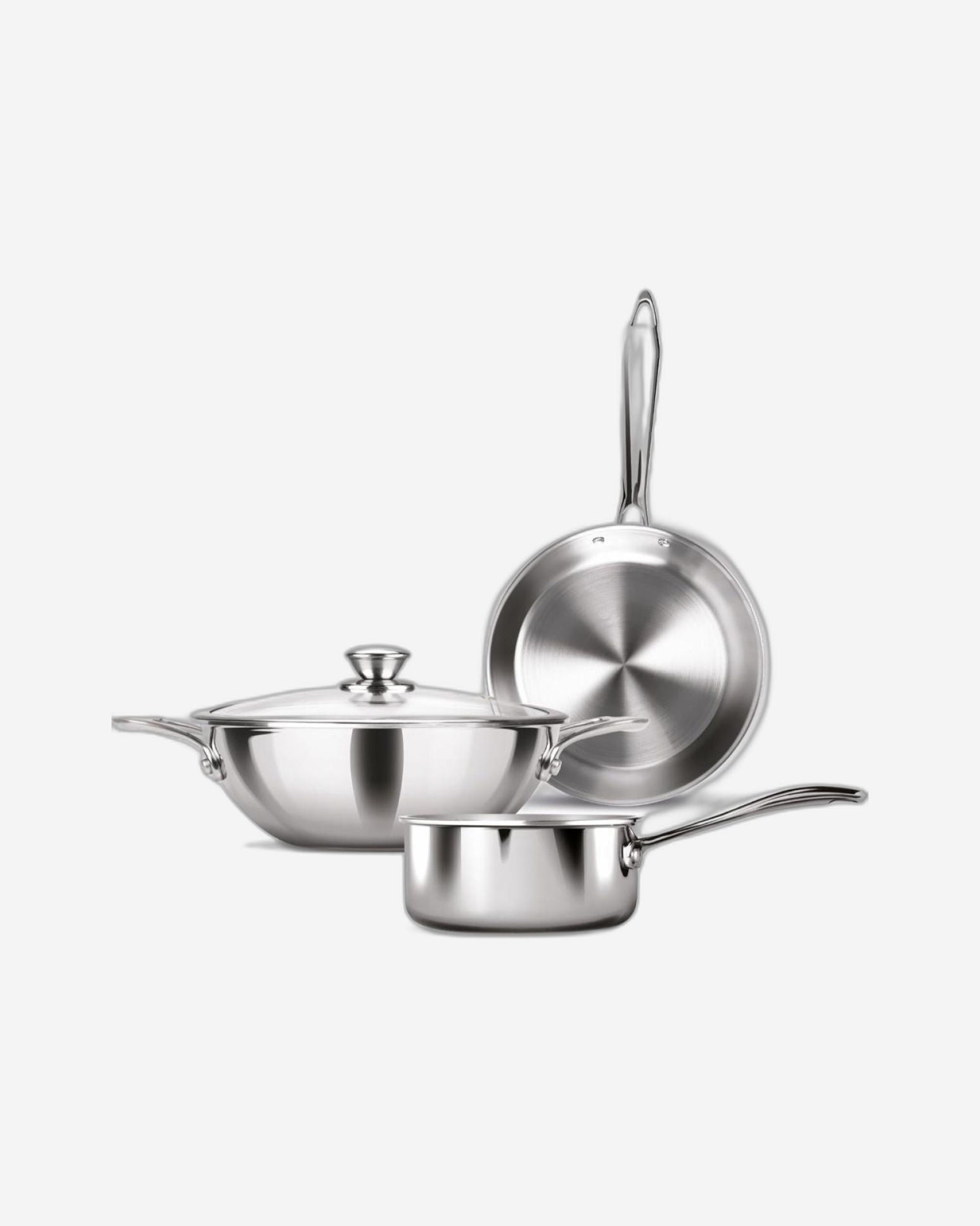 Buy Milton Pro Cook Cookware Set 3Pc Steel Online in UAE | Jashanmal