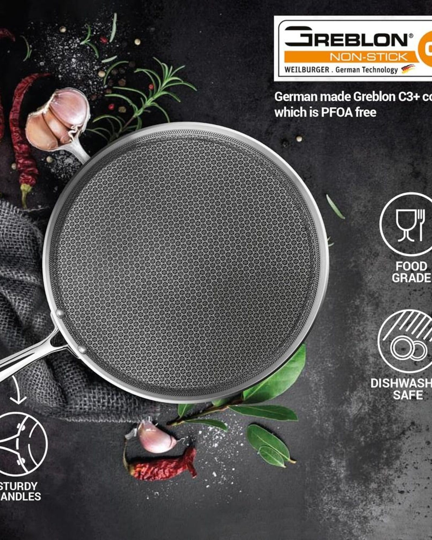 Buy Milton Pro Cook Hexa Tawa 32cm Steel Online in UAE | Jashanmal