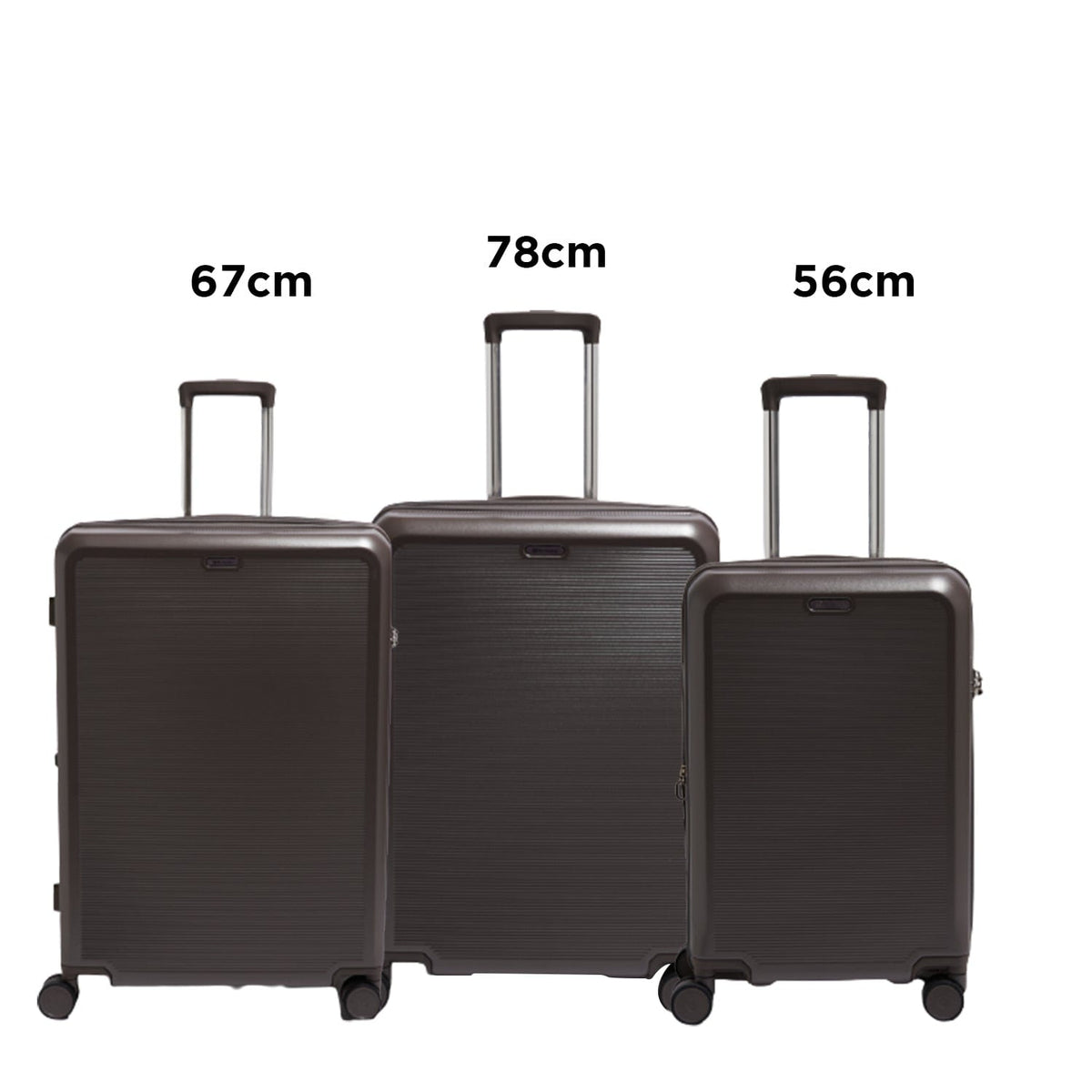 Echolac Sense 56+67+78cm Hardcase Expandable 4 Double Wheel 3 Piece Lu