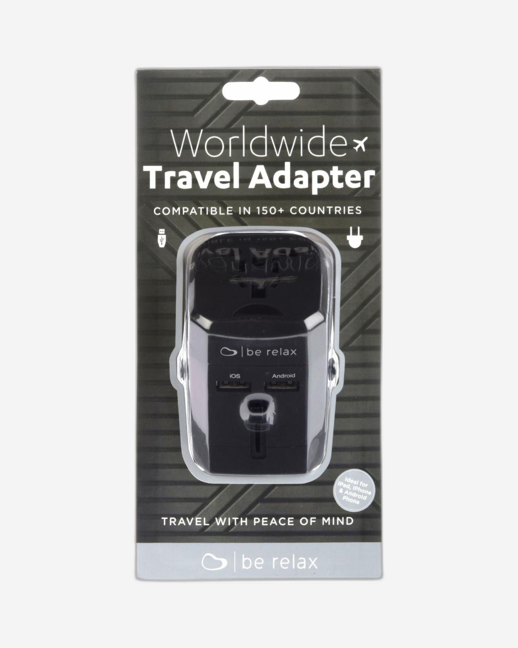 Buy Be Relax Worldwide Travel Adapter - Black Online in UAE | Jashanmal