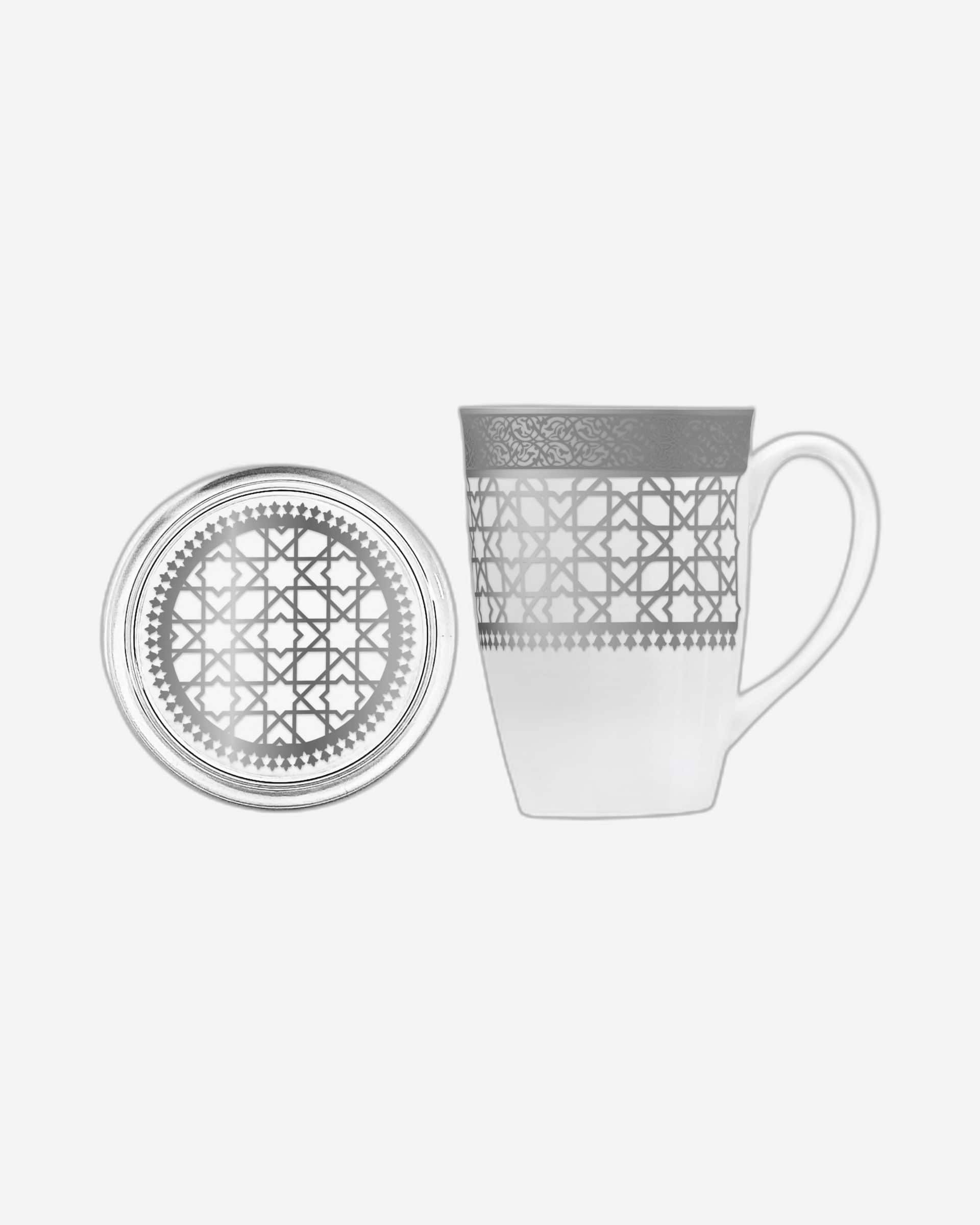Dimlaj Cordoba Mugs & Covers 4Pc Platinum – Jashanmal