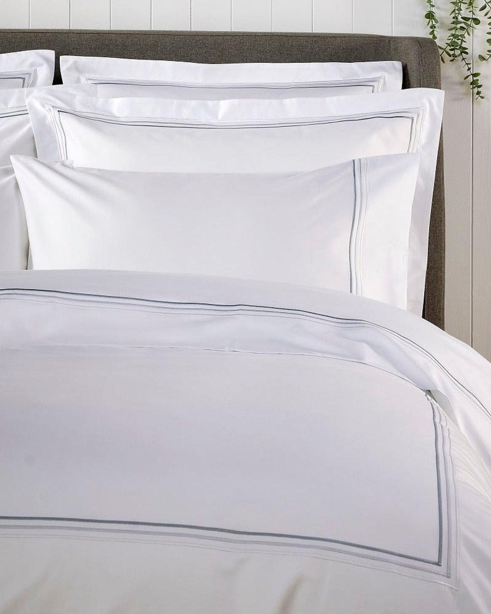 Christy "500TC Luxury Supima" Bed Linen with Duck Egg Triple Embroider