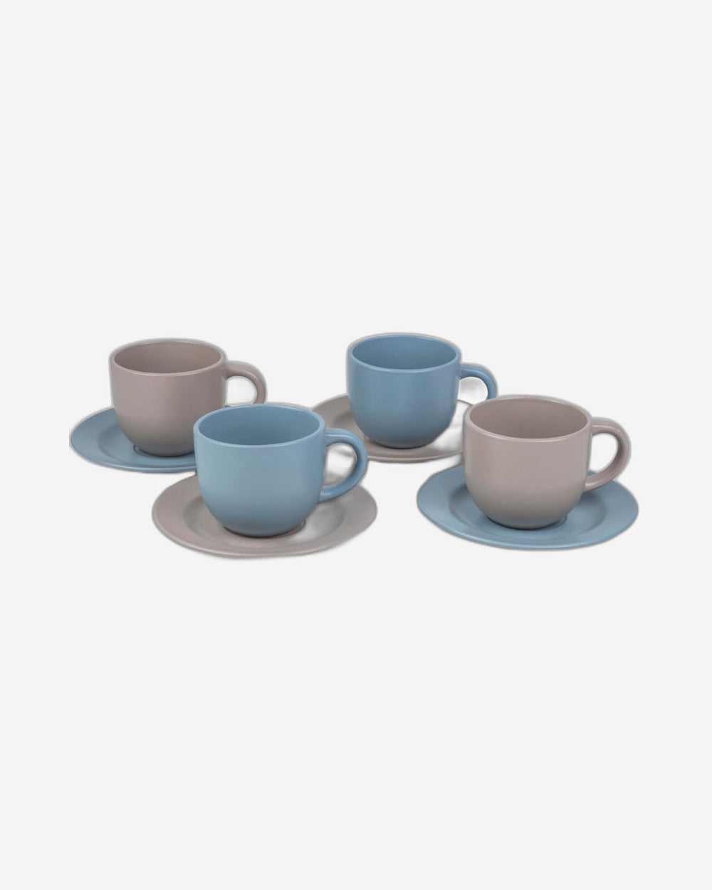 Shallow Jaspe 4-Piece Tea Cup & Saucer Set 220ml - Sg Glaze | Kitchen