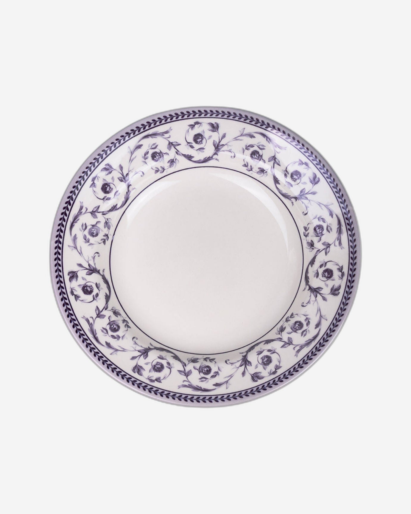 Claytan Callista 9.1 inch Ceramic Soup Plate (Purple & White, Set Of 1