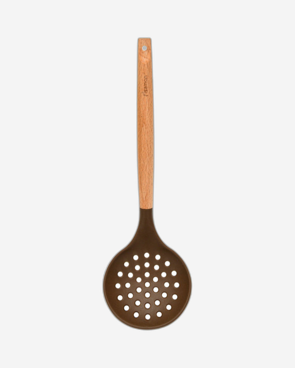 Fissman Chefs Tools Silicone Skimmer with Wooden Handle Brown/Beige 32