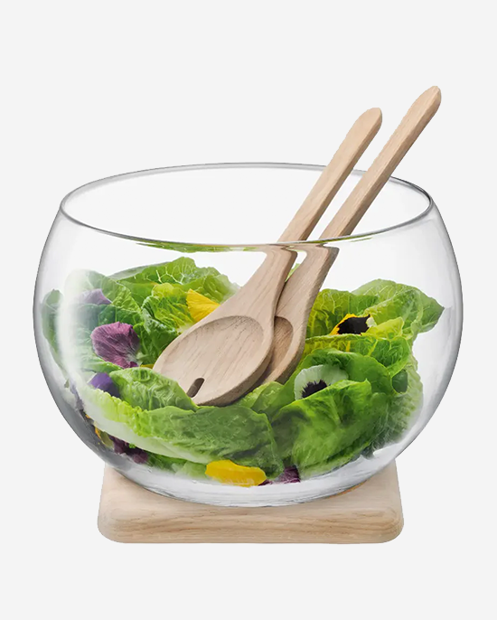 LSA Clear Serve Salad Set with Oak Base – Jashanmal