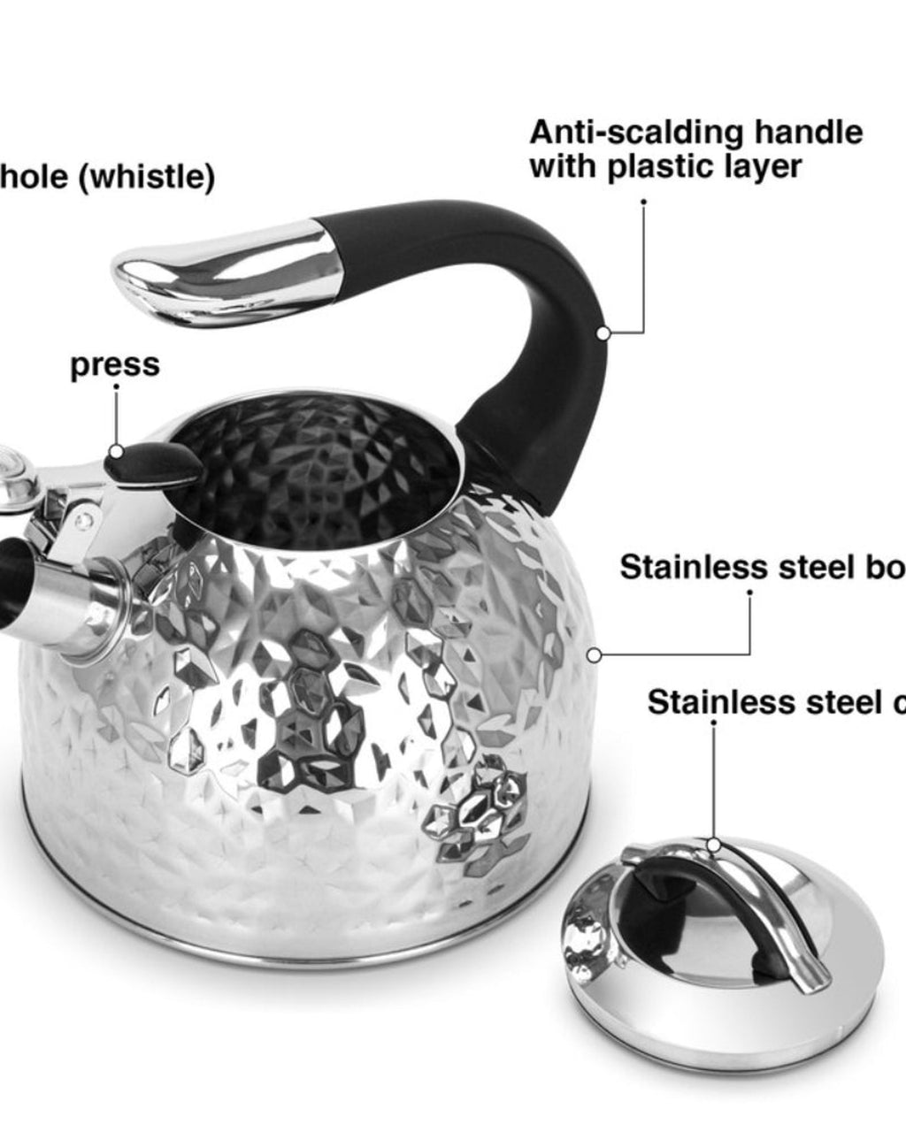 Fissman Whistling Kettle Anita 2.5LTR (Stainless Steel)