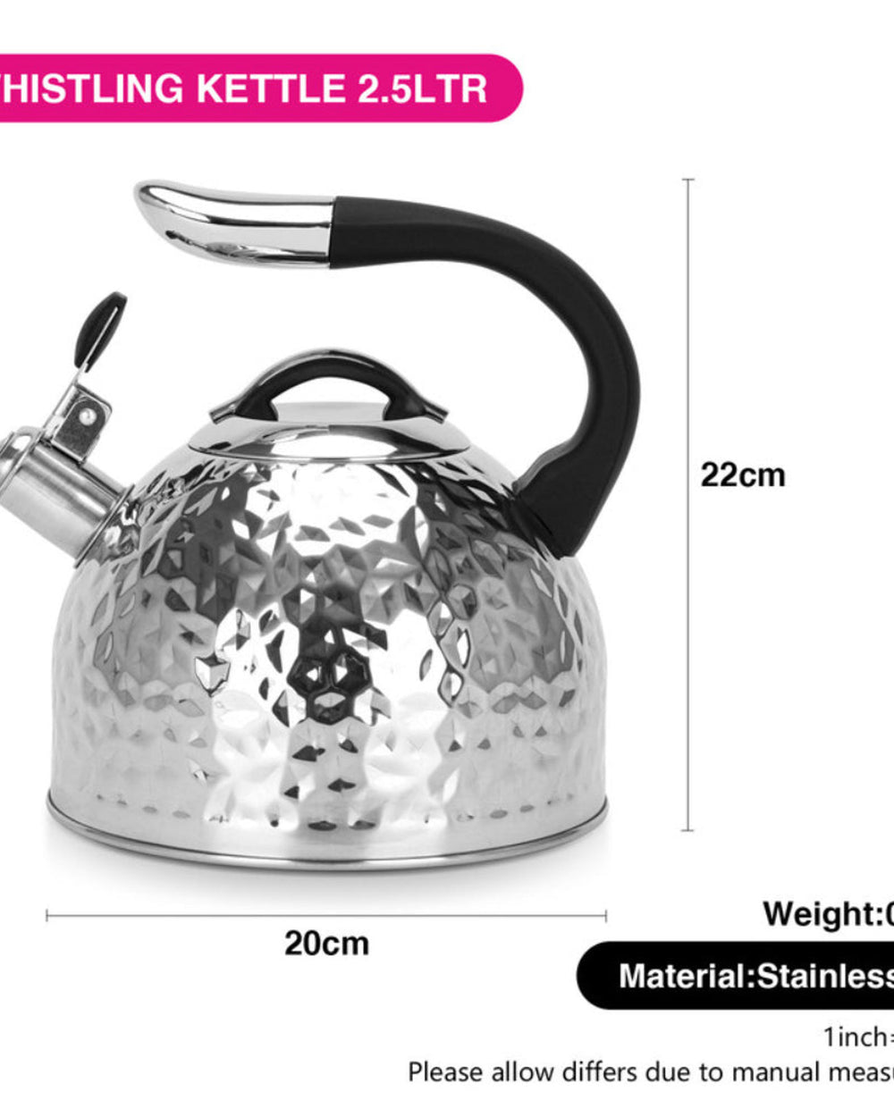 Fissman Whistling Kettle Anita 2.5LTR (Stainless Steel)