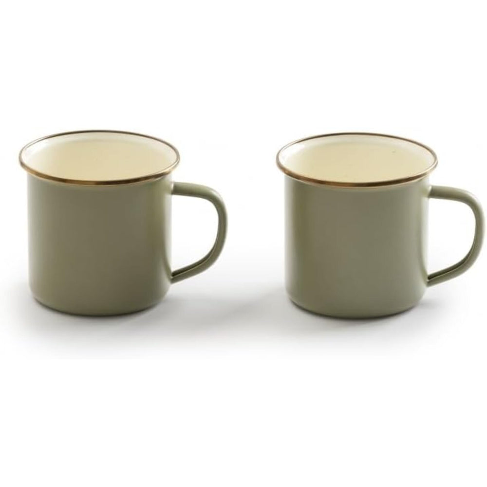 BareBones - Enamel 2-Tone Mug Set - Olive Drab