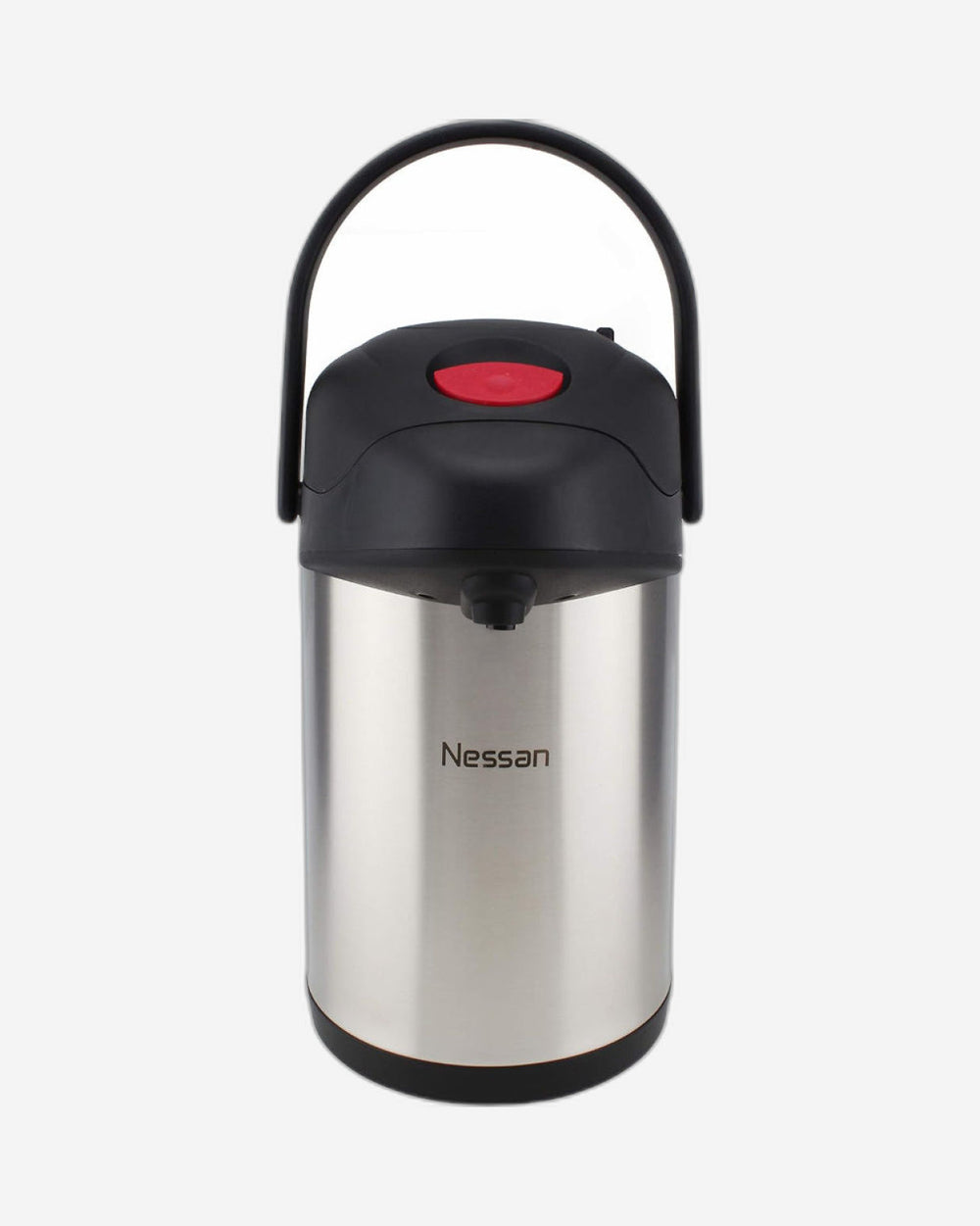 Nessan Insulated Stainless Steel Pump Flask, Silver, 3L | Double Wall