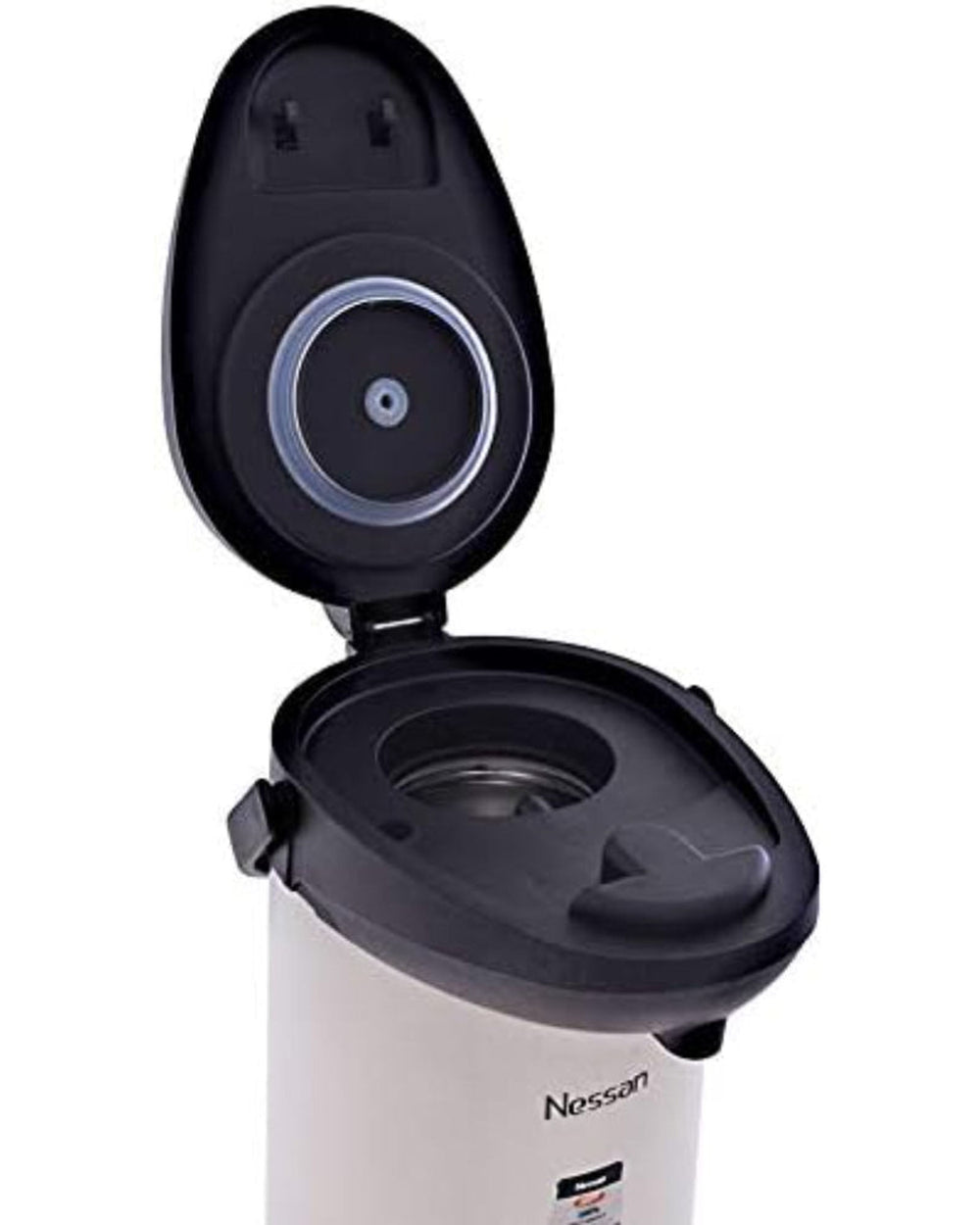 Nessan Insulated Stainless Steel Pump Flask, Silver, 4L | Double Wall