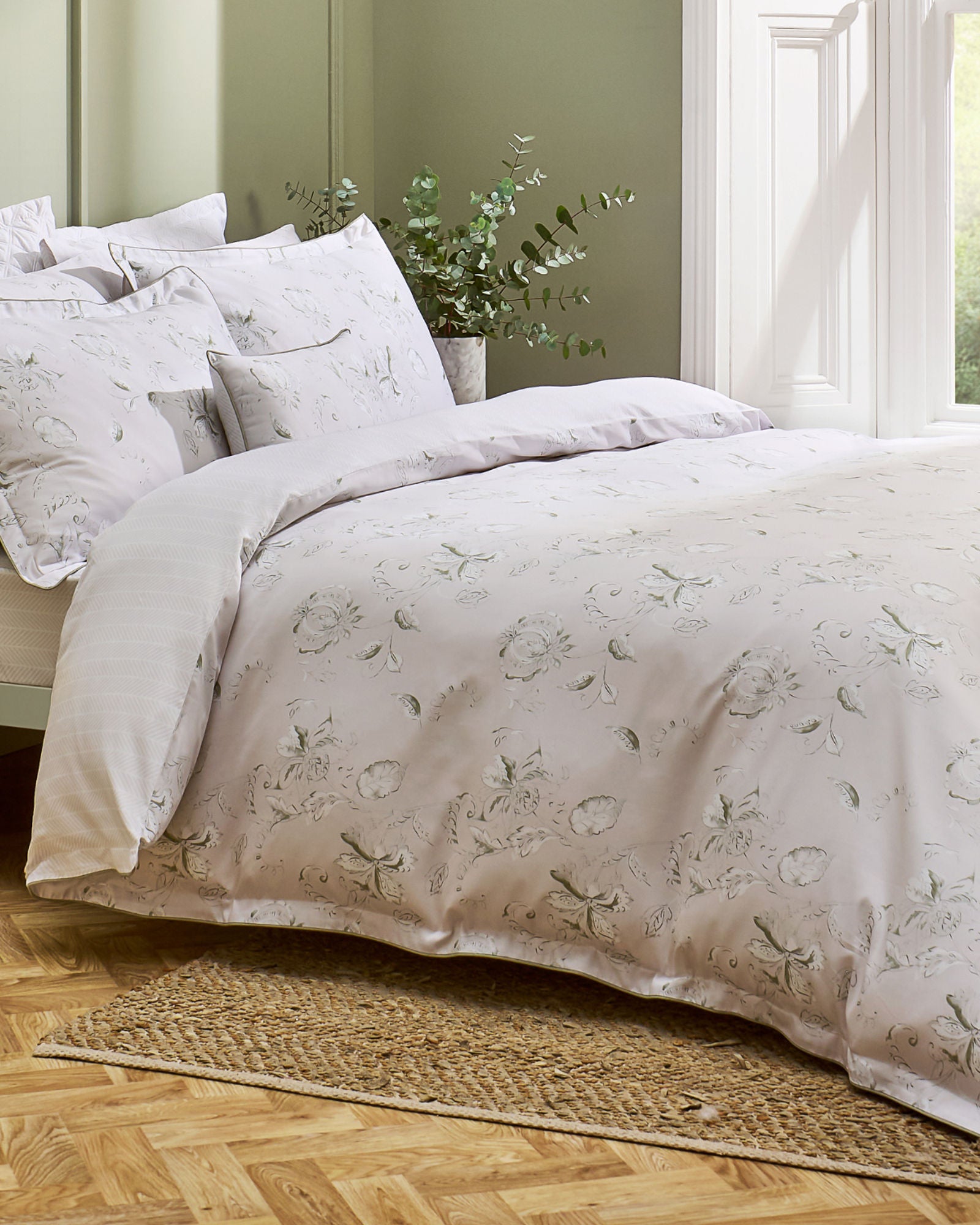 Buy Christy Hatton Duvet Cover Set Sage Online in UAE | Jashanmal