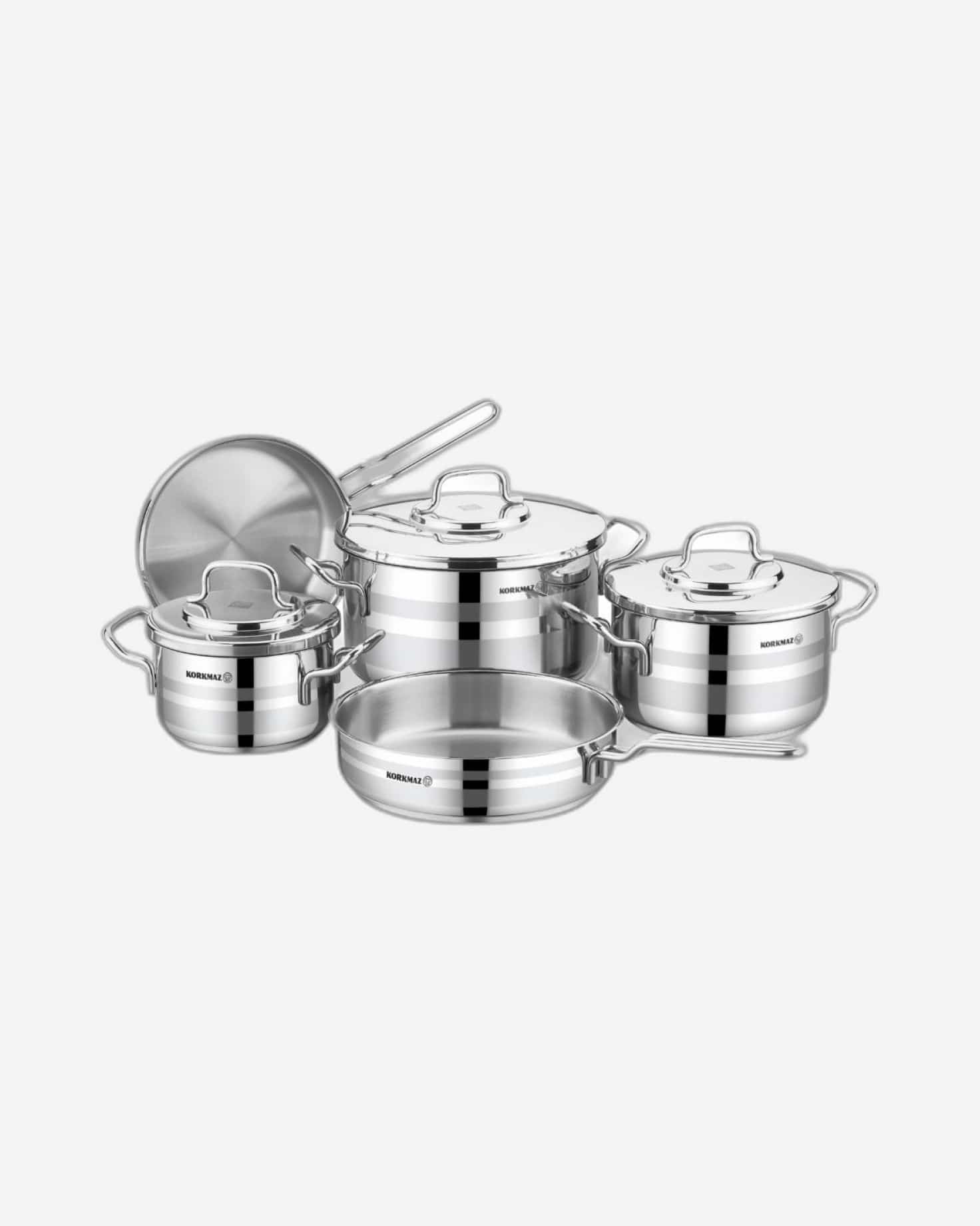 Buy Korkmaz Astron Pans Set 8Pc Induction Online in UAE | Jashanmal