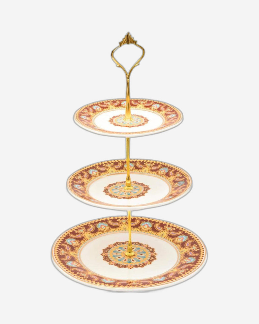 Shallow 3-Tier Bone China Cake Stand - Elegant White Porcelain Cake St