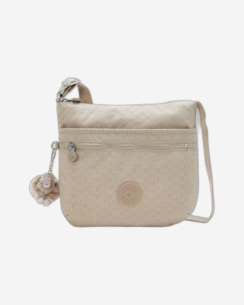 Kipling Arto Signature Beige Embossed Medium Crossbody Bag 10878-96A ...