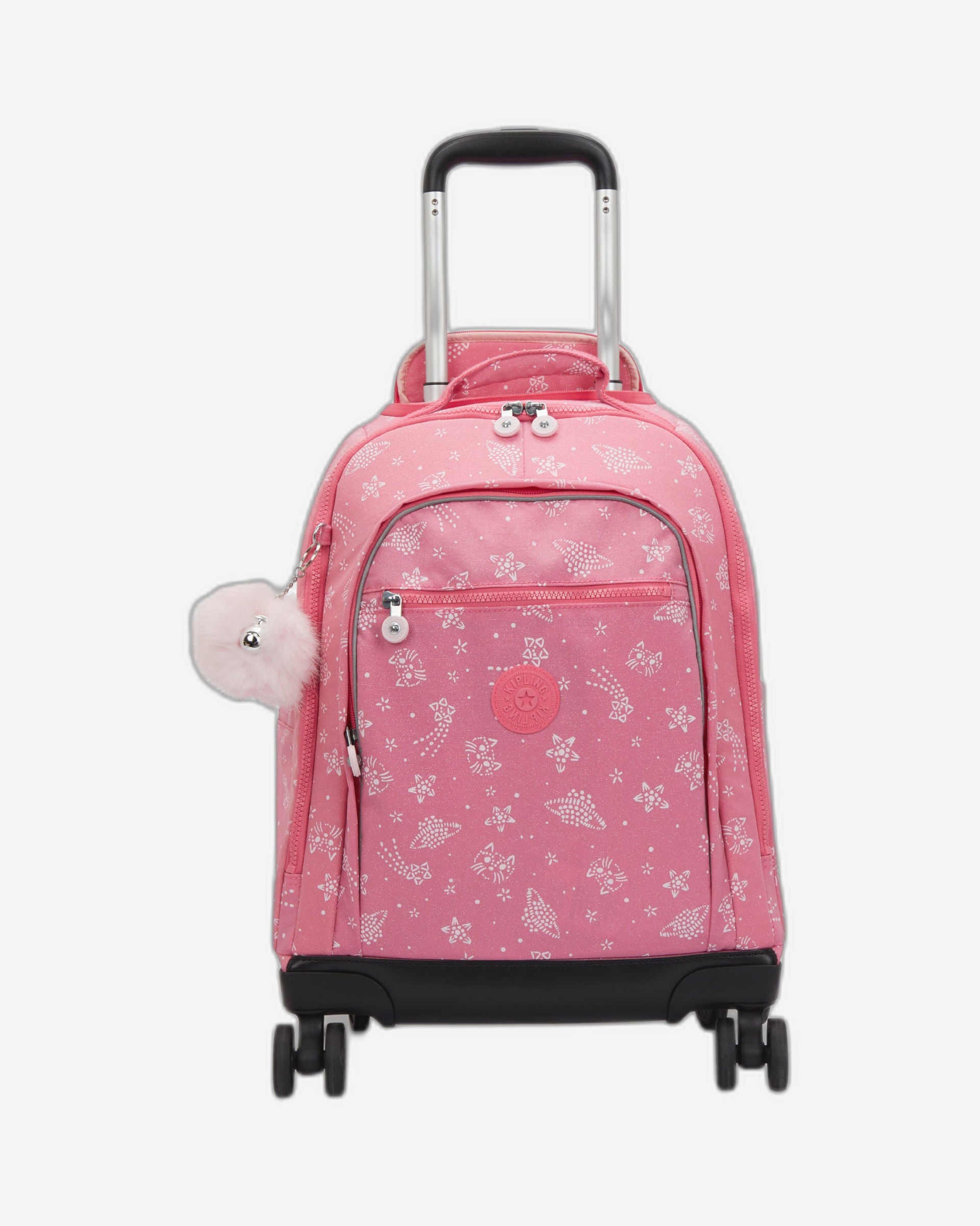 KIPLING New Zea Glitter Cats Large wheeled backpack (with laptop compa