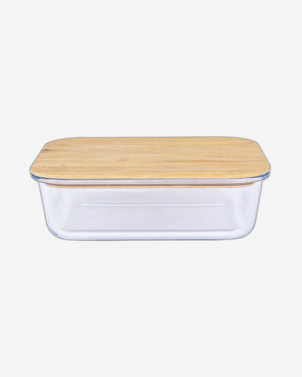 Cuisine Art Rectangular Glass Food Container with Bamboo Lid Clear 150