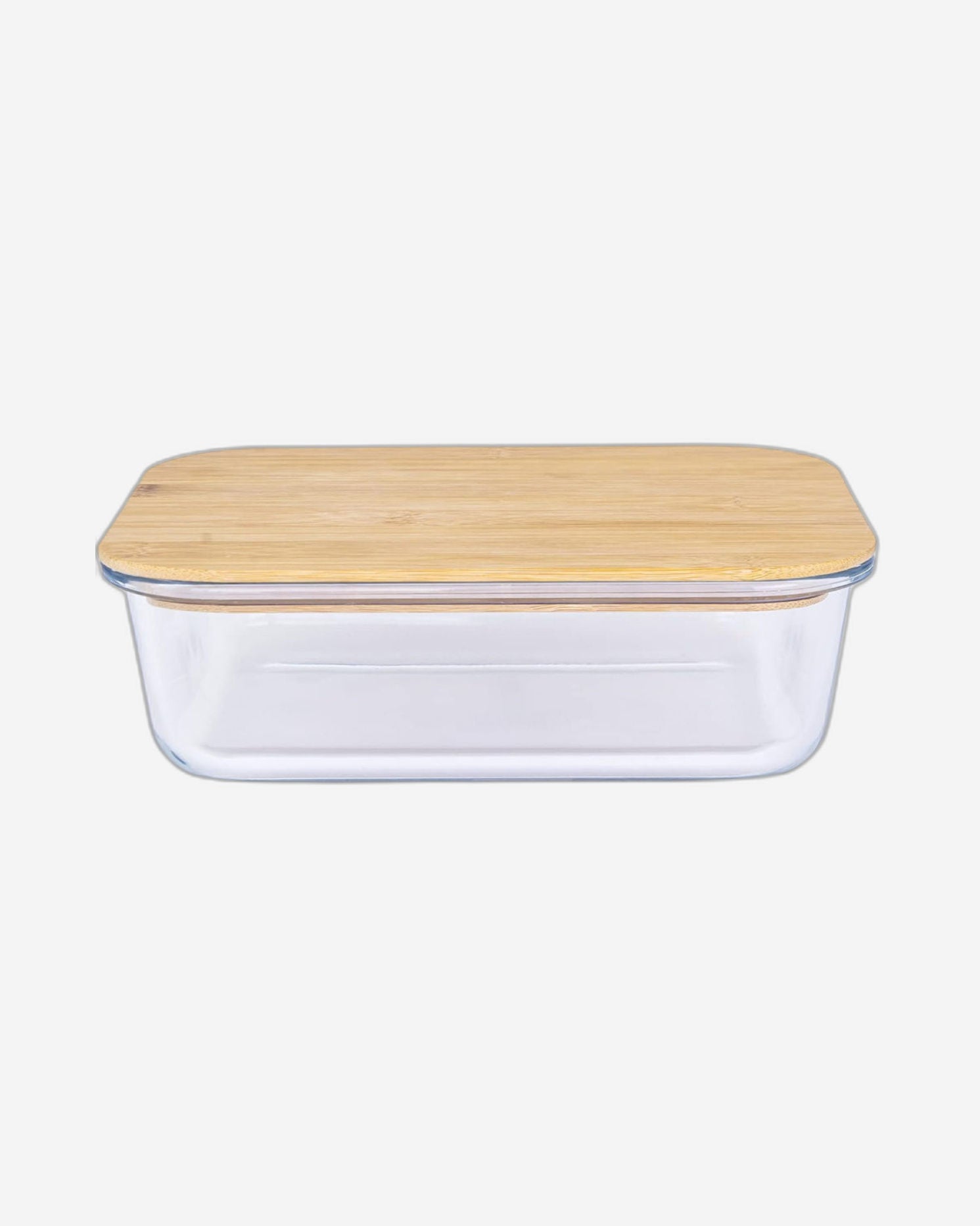 Cuisine Art Rectangular Glass Food Container with Bamboo Lid Clear 640