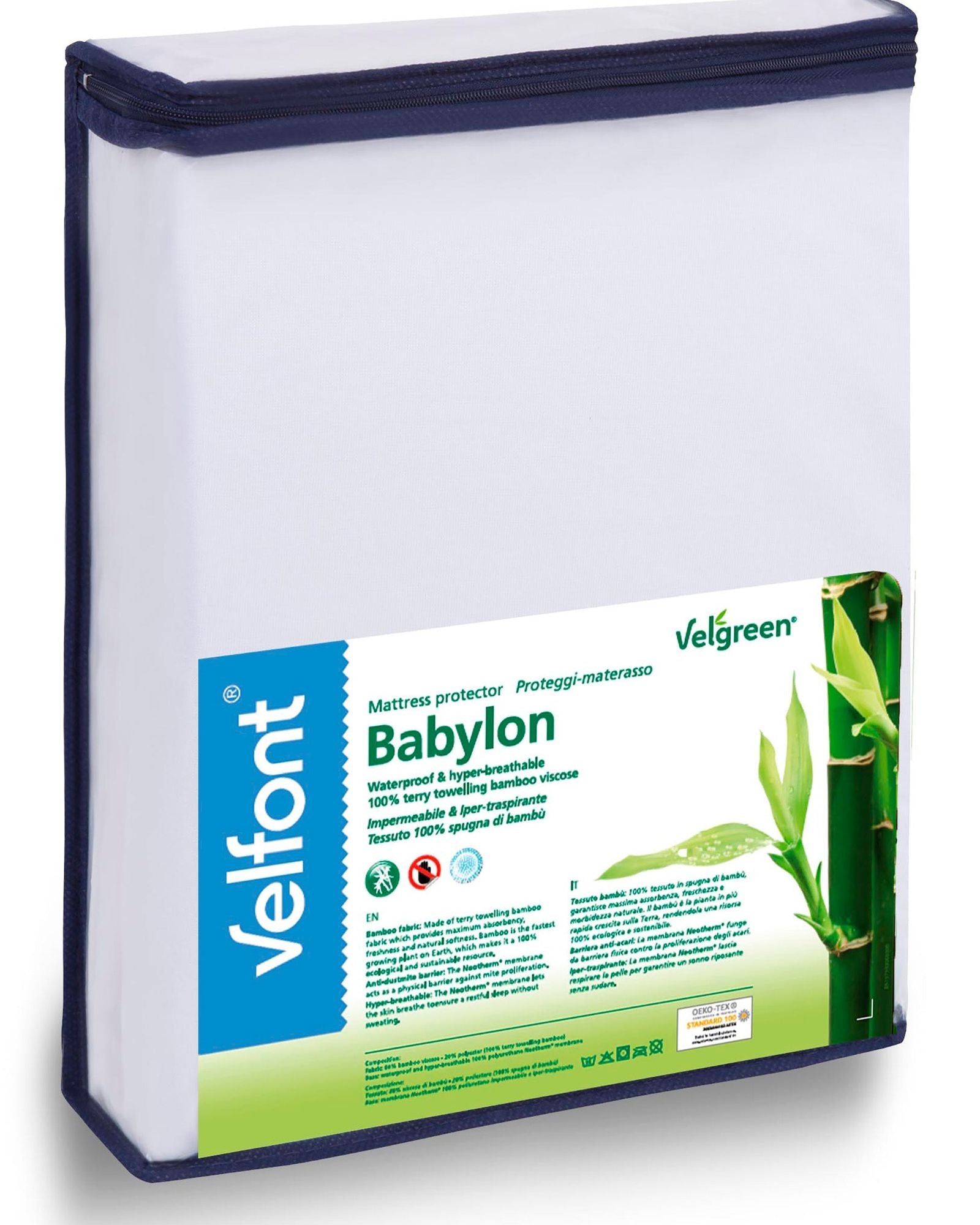 Velfont "Babylon" Mattress Protector Bamboo White