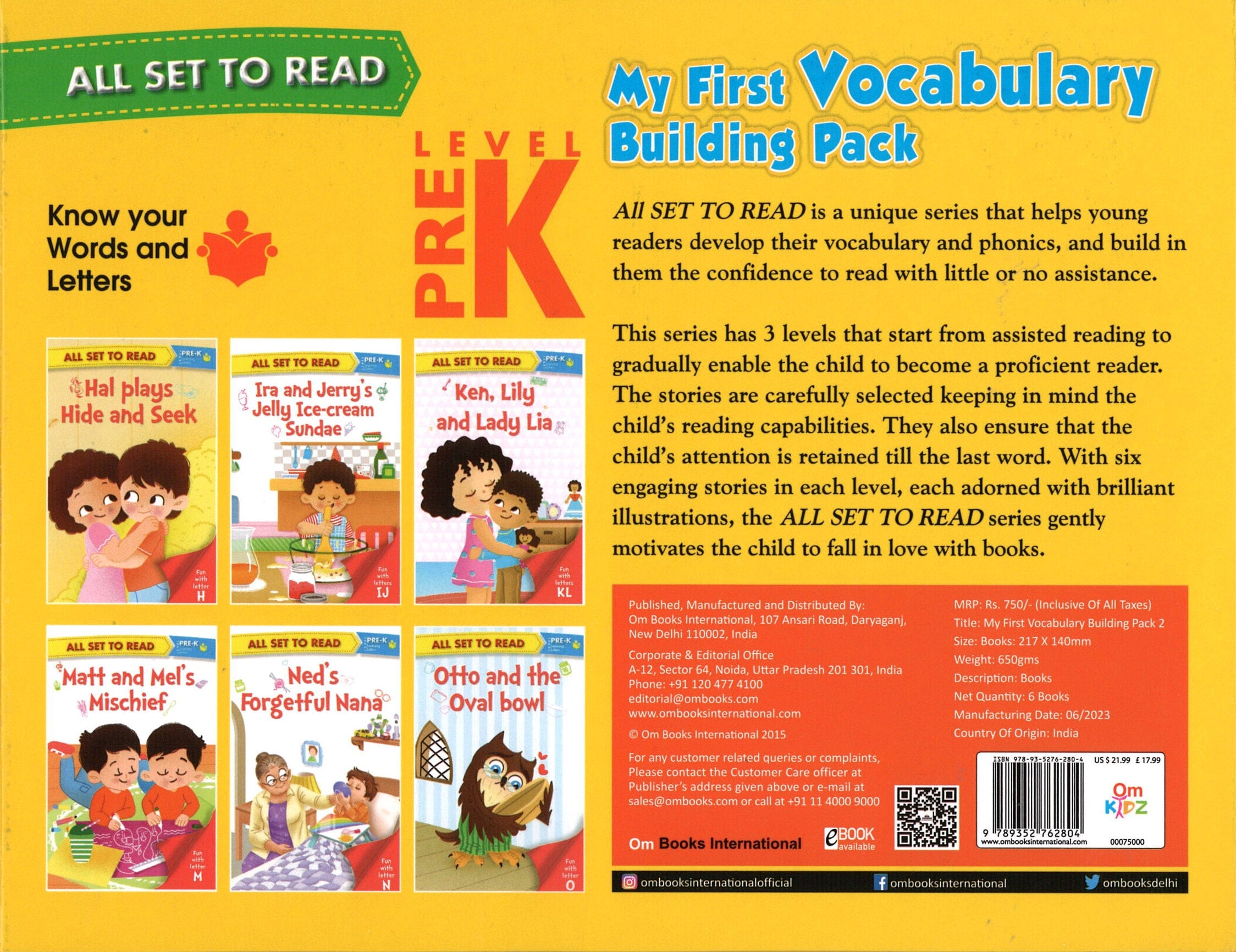 All Set To Read: My First Vocabulary Building pack, PreK- Know Your Wo